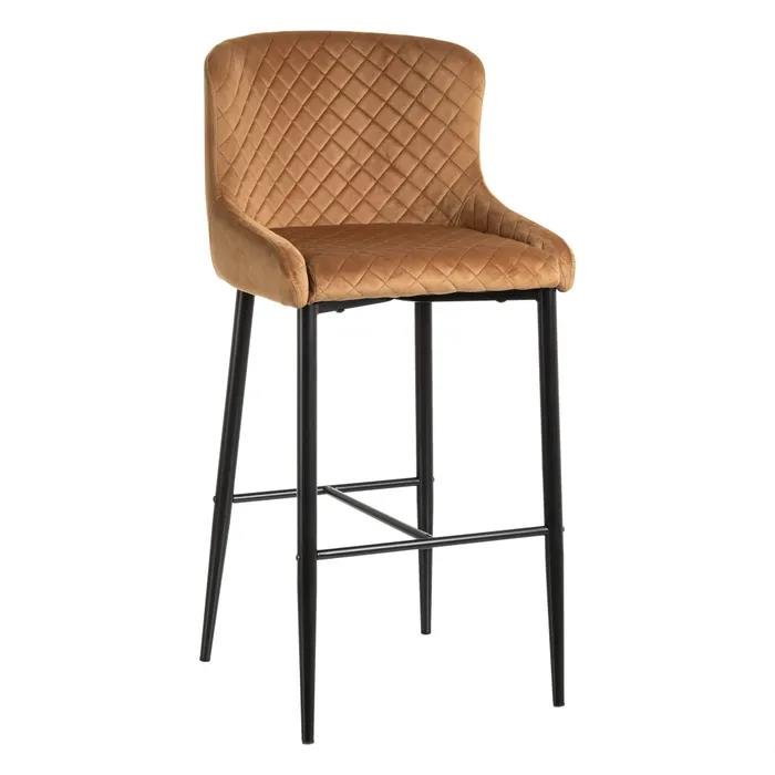 Camel Velvet Bar Stool - Luxurious Comfort – LUXONAS